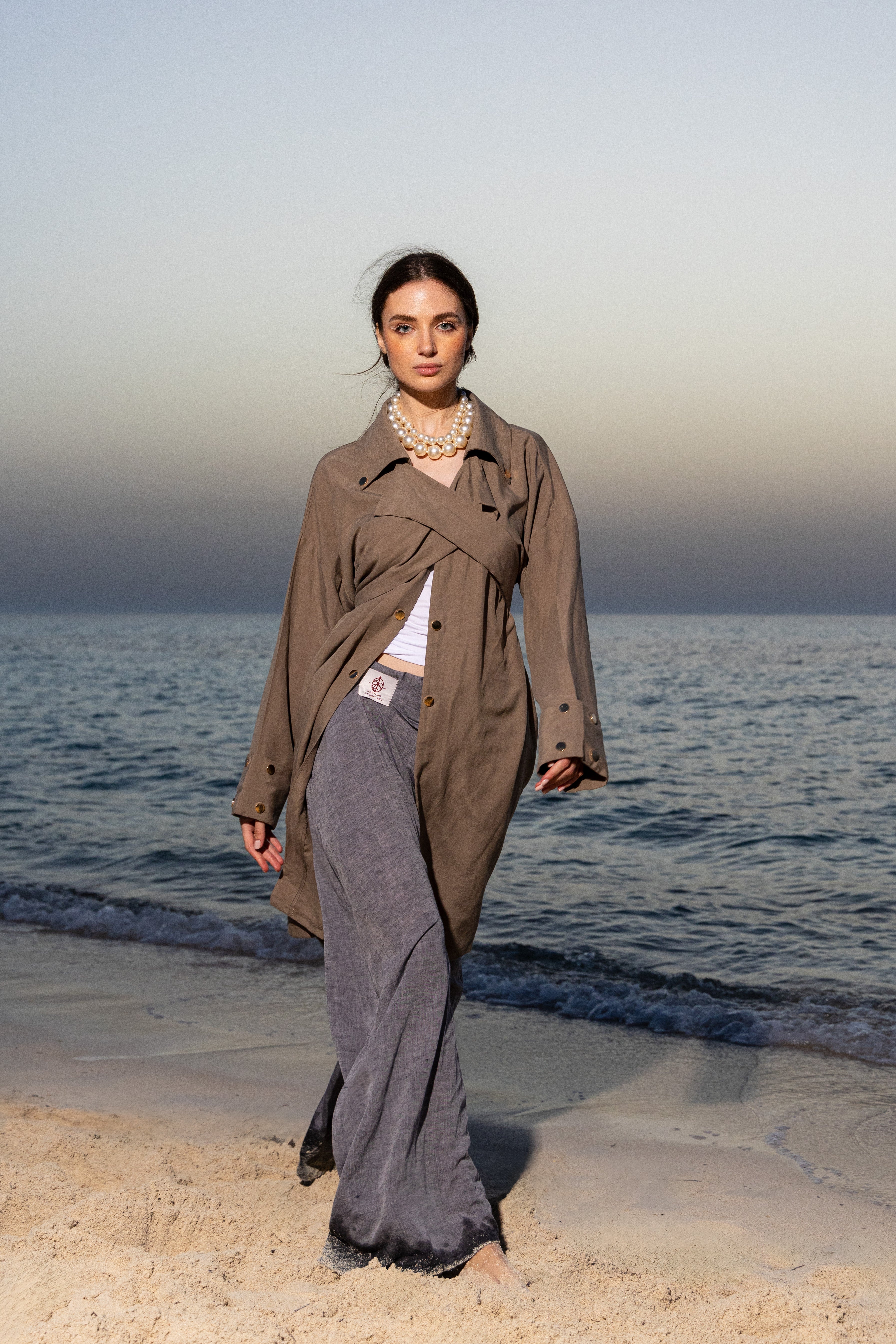 Chocolate long multiway shirt – Jessy Fahmy Designs